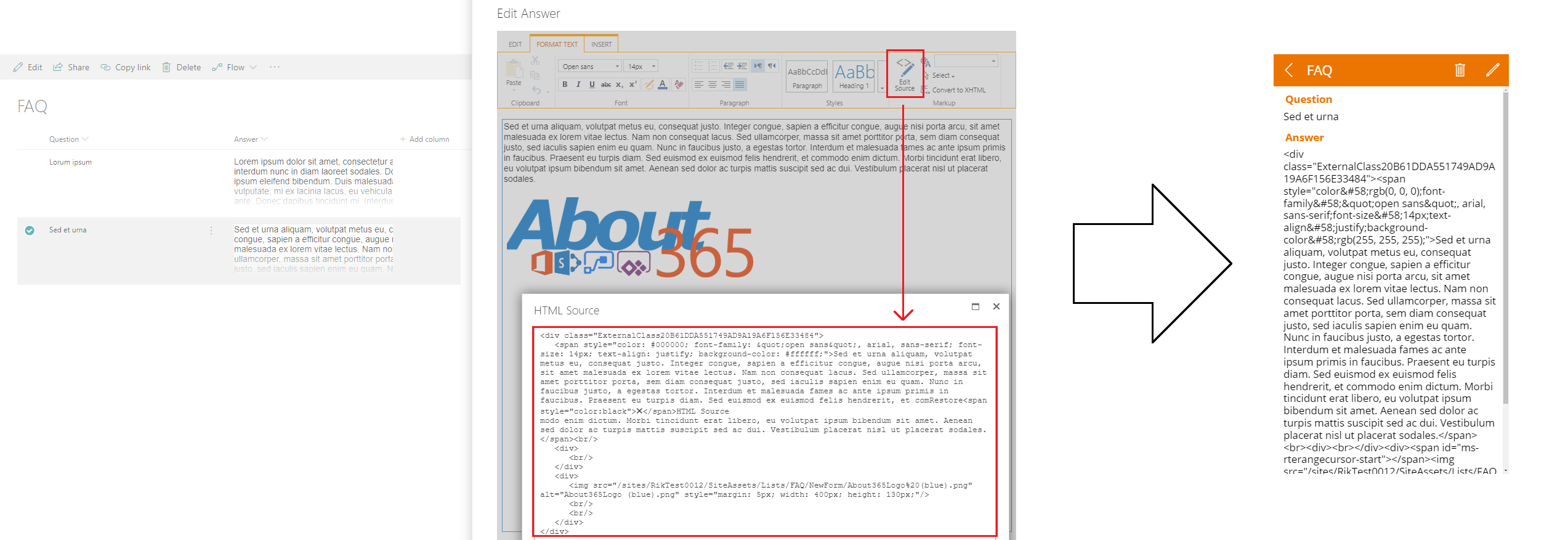 Show Images From Sharepoint Enhanced Rich Text Enabled Multiple Lines Of Text Fields In